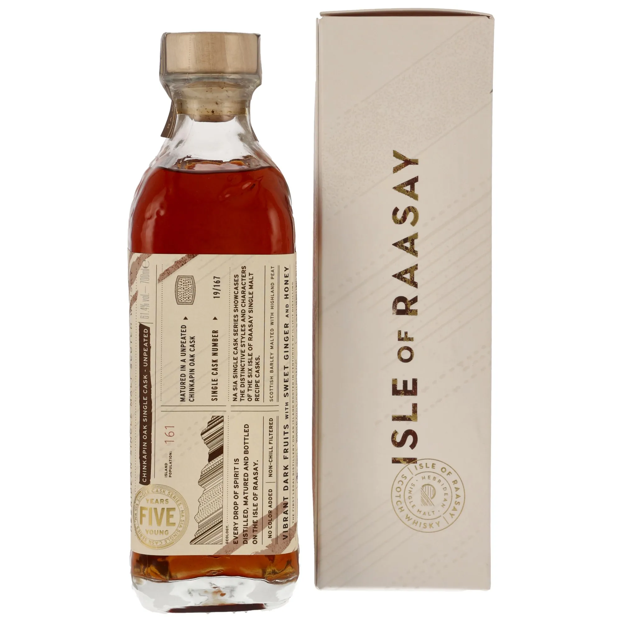 Isle of Raasay 2019/2024 - 5 Year Old - Single Malt Whisky - Single Cask #19/167 Chinkapin Oak ...