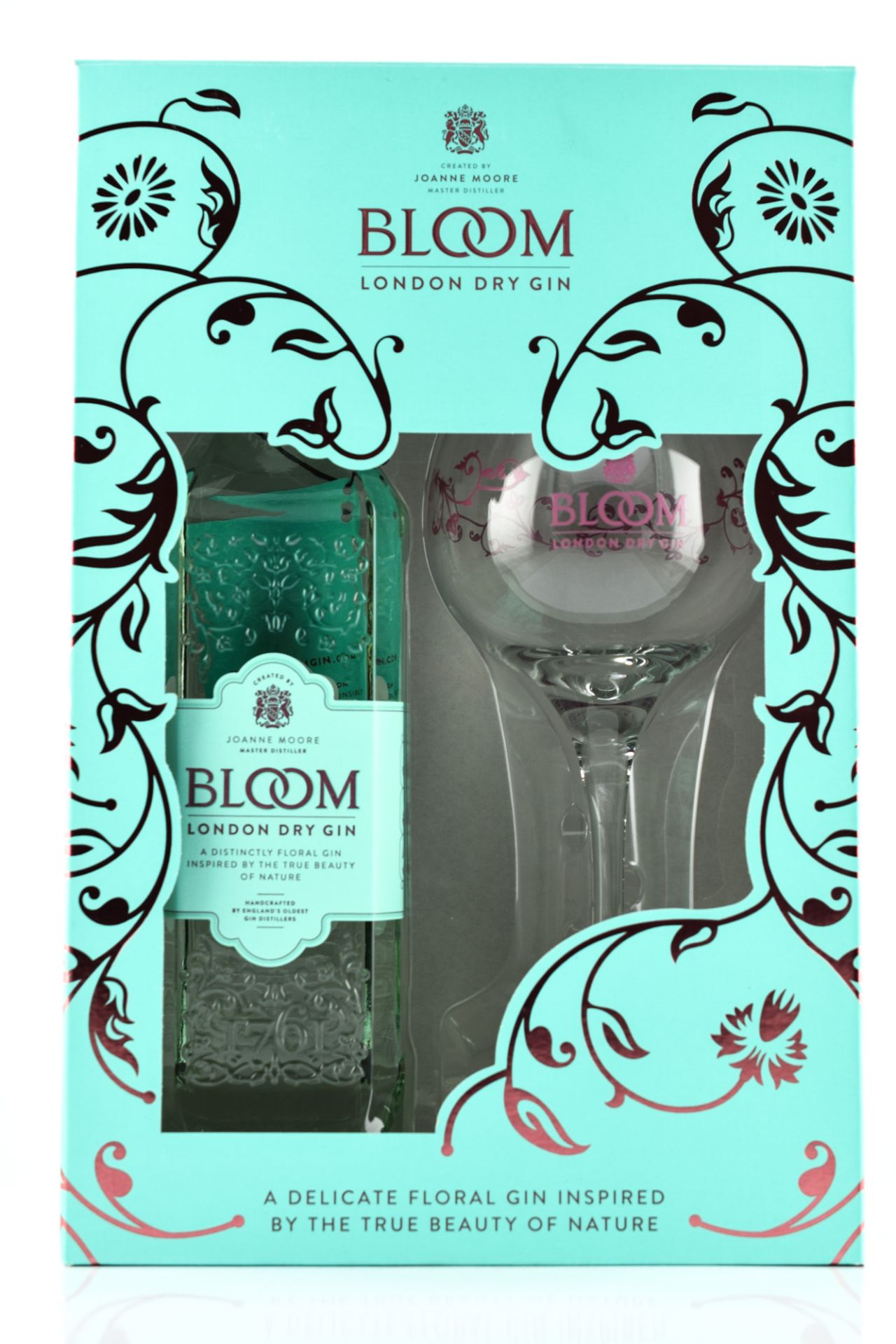 Bloom London Dry Gin with Copa-Glass at Home of Malts >> explore now!