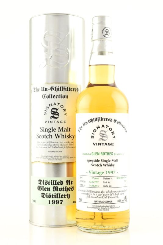 Glenrothes 17 Year Old 1997/2015 Refill Sherry Butt # 9257 Un ...